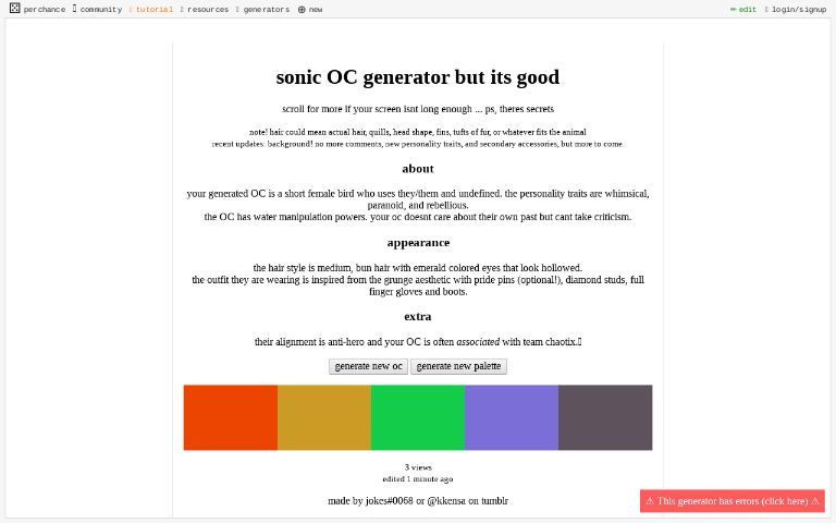 sonic OC generator but its good