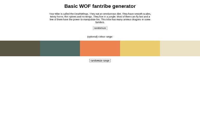 Basic WOF fantribe generator