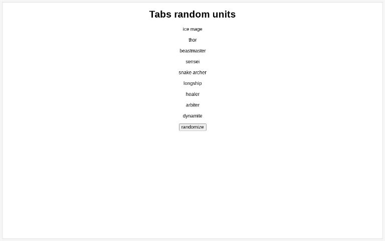 Tabs random units ― Perchance Generator