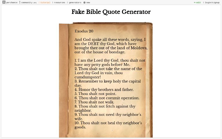 Fake Bible Quote Generator ― Perchance