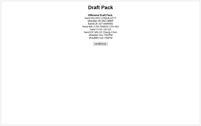 Draft Pack ― Perchance Generator