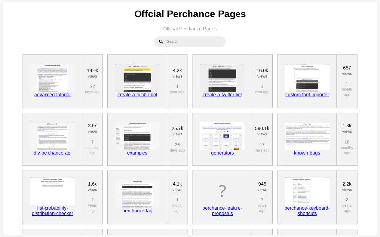 Offcial Perchance Pages ― Perchance Generator