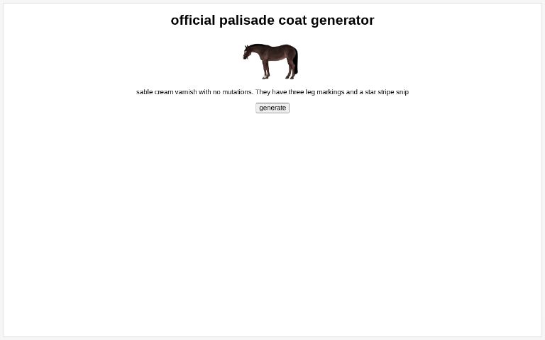 official palisade coat generator