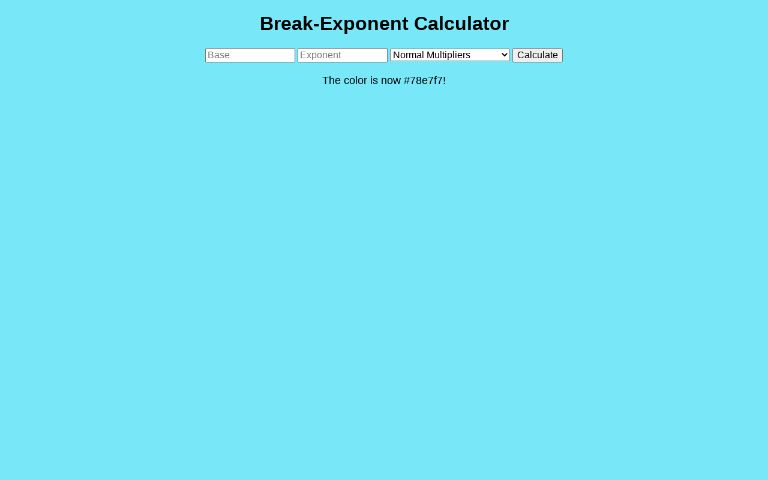Break-Exponent Calculator ― Perchance Generator