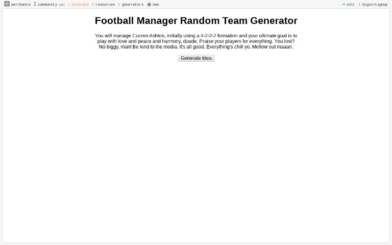 Football Manager Random Team Generator