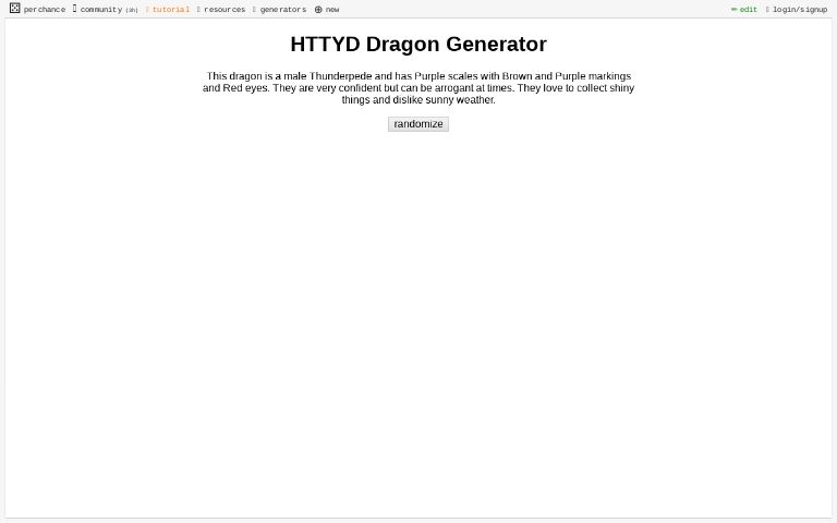 HTTYD Dragon Generator