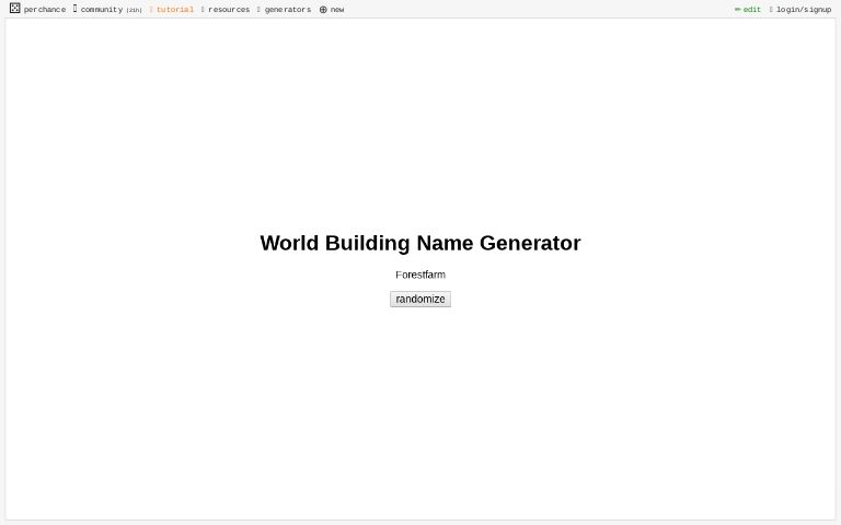World Building Name Generator