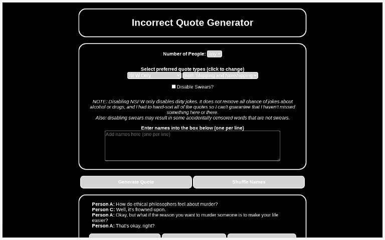 Incorrect Quote Generator ― Perchance