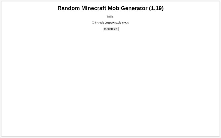 Random Minecraft Mob Generator (1.19)