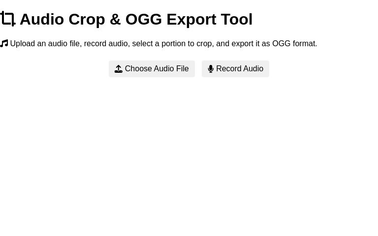 Audio Crop & OGG Export Tool ― Perchance Generator