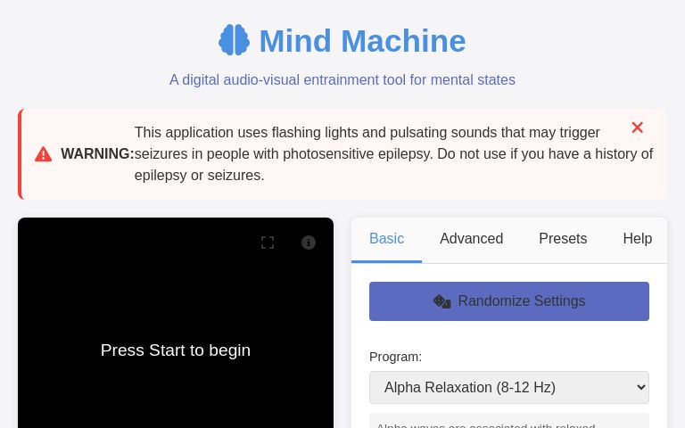 Mind Machine ― Perchance Generator