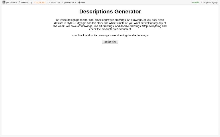 Descriptions Generator