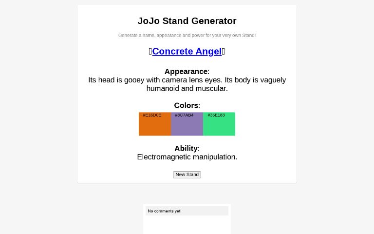 JoJo Stand Generator