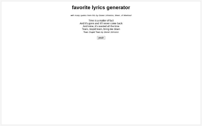 favorite lyrics generator