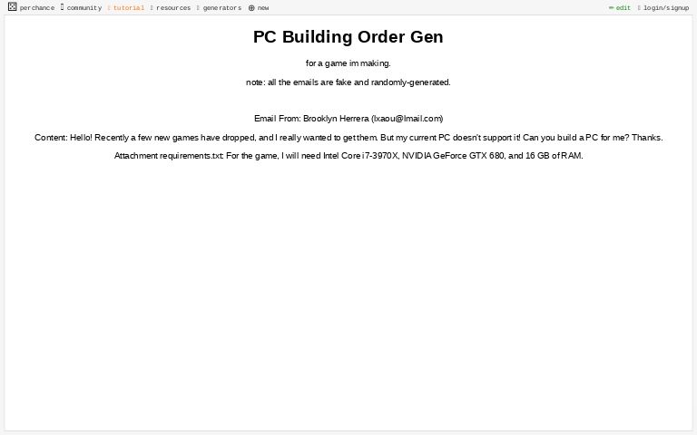 PC Building Order Gen ― Perchance Generator