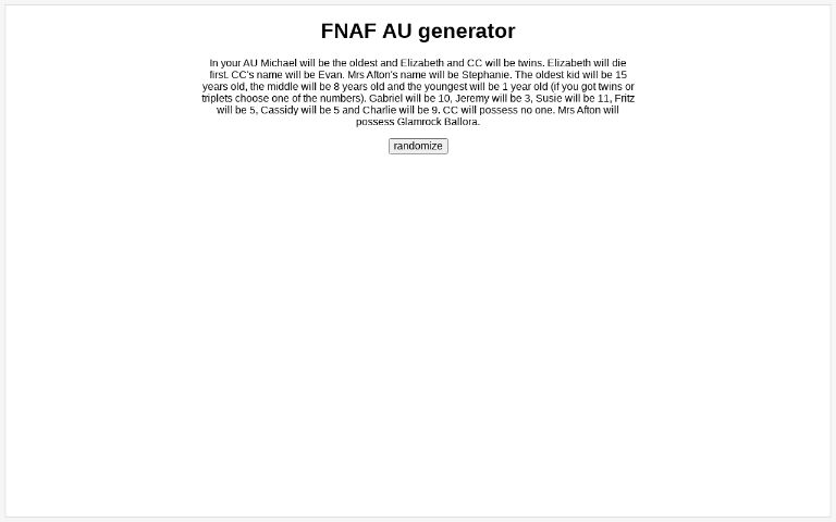 FNAF AU generator