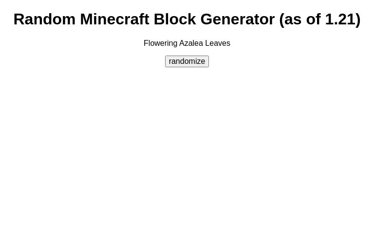Random Minecraft Block Generator (as of 1.21)