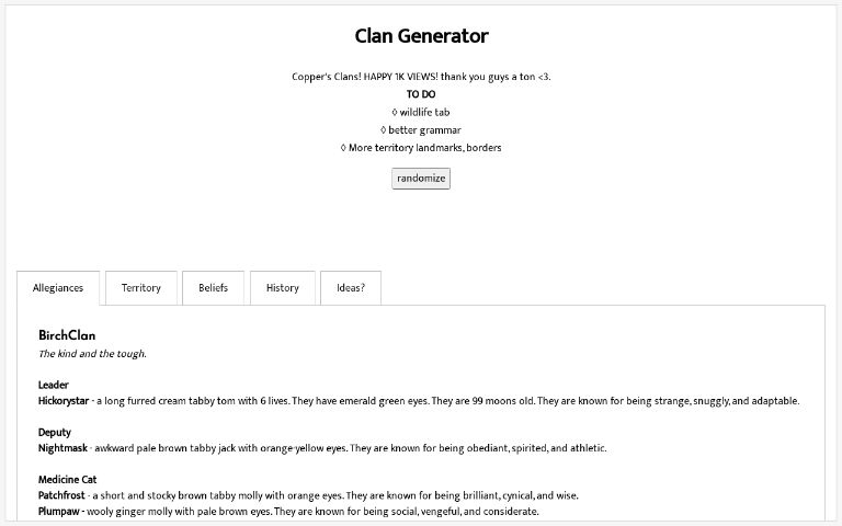 Clan Generator