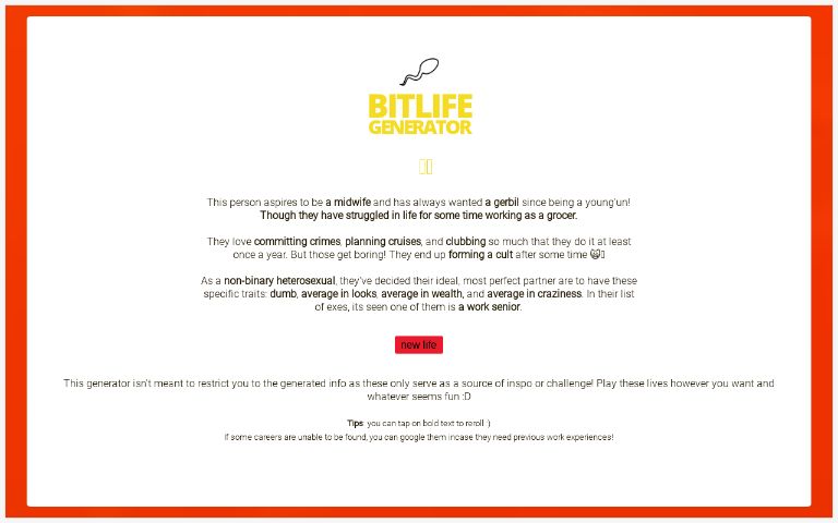 Bitlife ― Perchance Generator