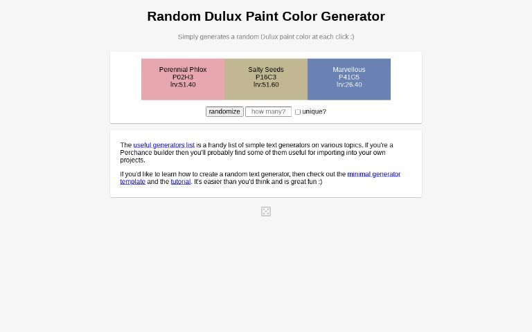 Random Dulux Paint Color Generator