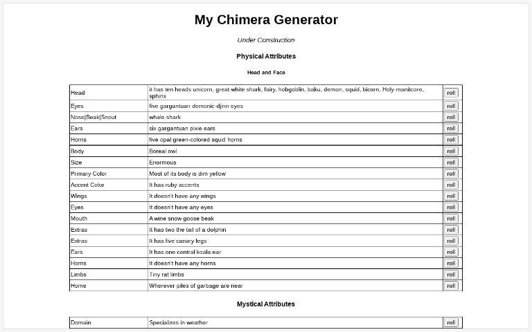 My Chimera Generator