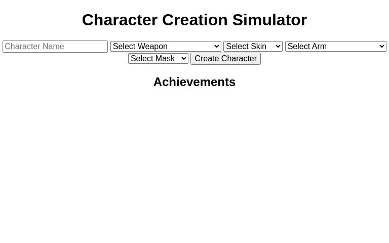 Character Creation Simulator ― Perchance Generator