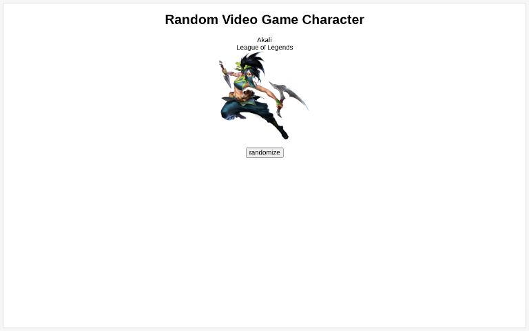 Random Video Game Character ― Perchance Generator