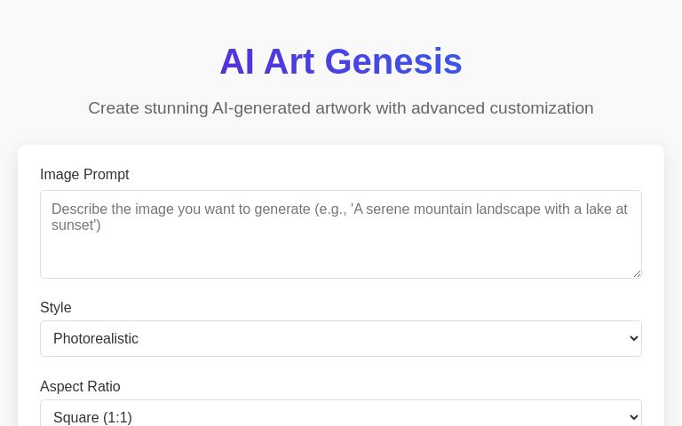 AI Art Genesis ― Perchance Generator