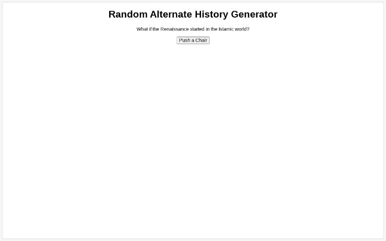 Random Alternate History Generator