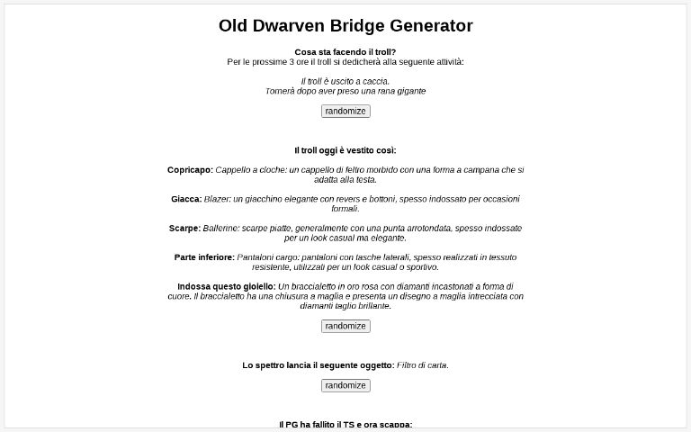 Old Dwarven Bridge Generator