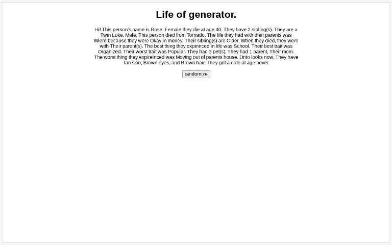 Life of generator.
