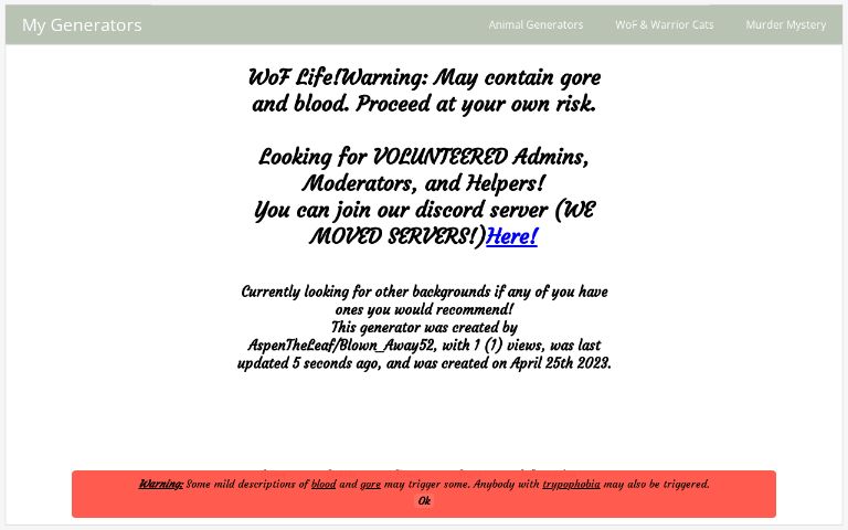 old-wof-life-game ― Perchance Generator