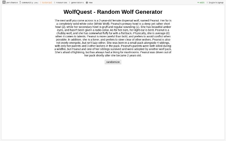 WolfQuest - Random Wolf Generator