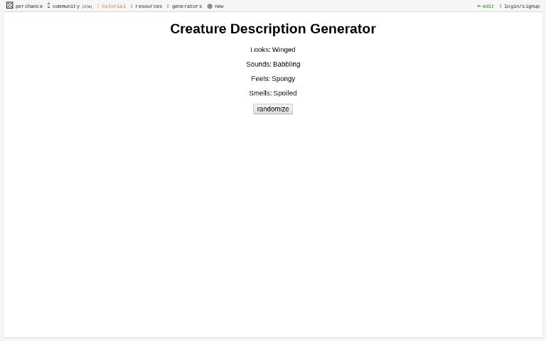 Creature Description Generator