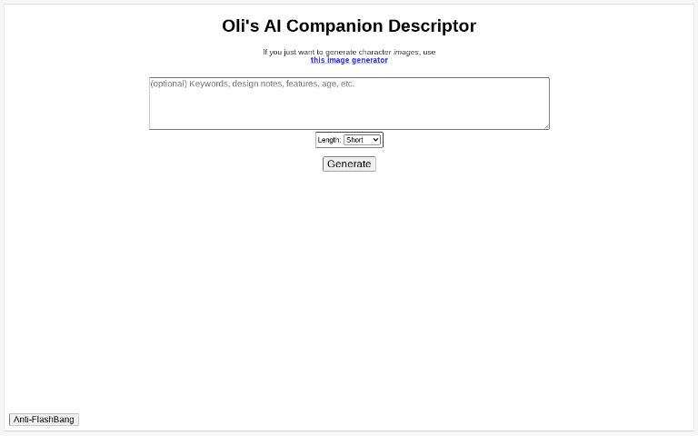 Oli's AI Companion Descriptor ― Perchance Generator