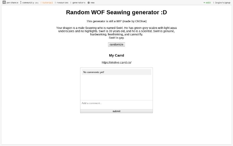 Random WOF Seawing generator :D