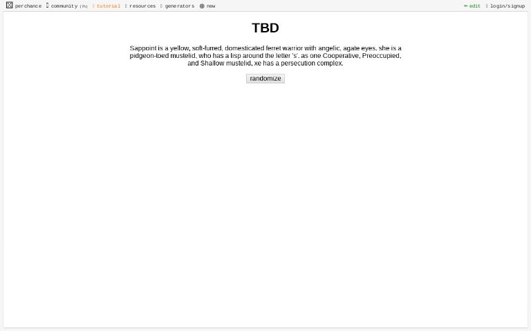 TBD ― Perchance Generator