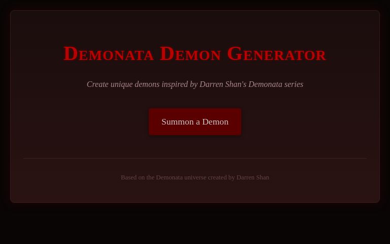 Demonata Demon Generator