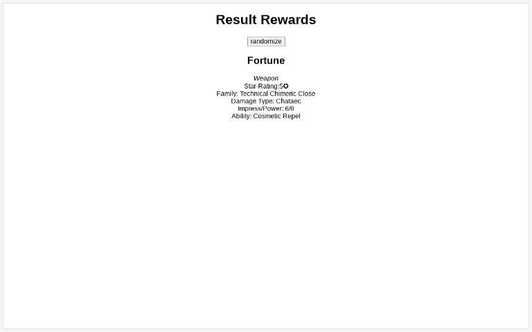 Result Rewards ― Perchance Generator