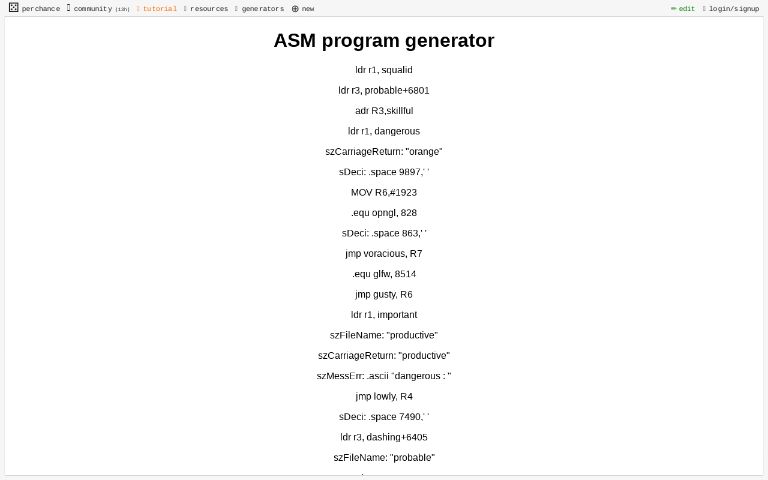 ASM program generator