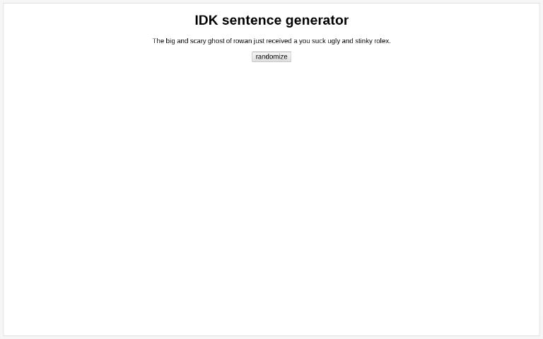 IDK sentence generator