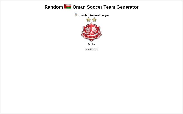 Random Oman Soccer Team Generator