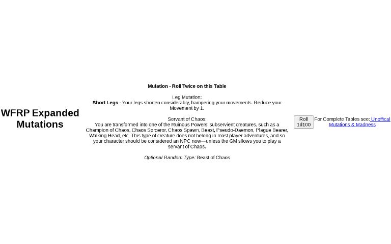 WFRP Expanded Mutations ― Perchance Generator