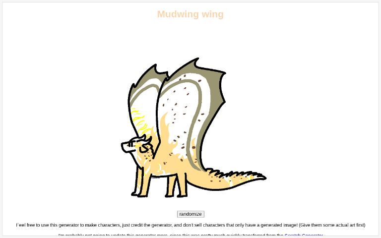 Mudwing wing ― Perchance Generator