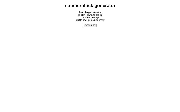 numberblock generator