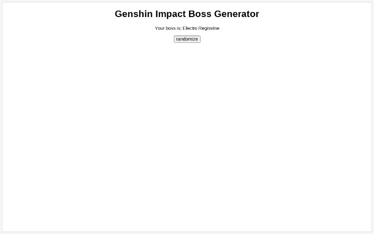 Genshin Impact Boss Generator