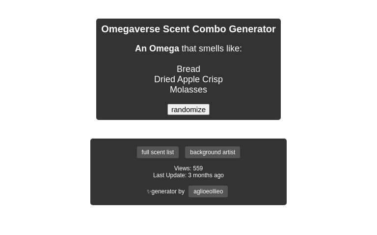 Omegaverse Scent Combo Generator