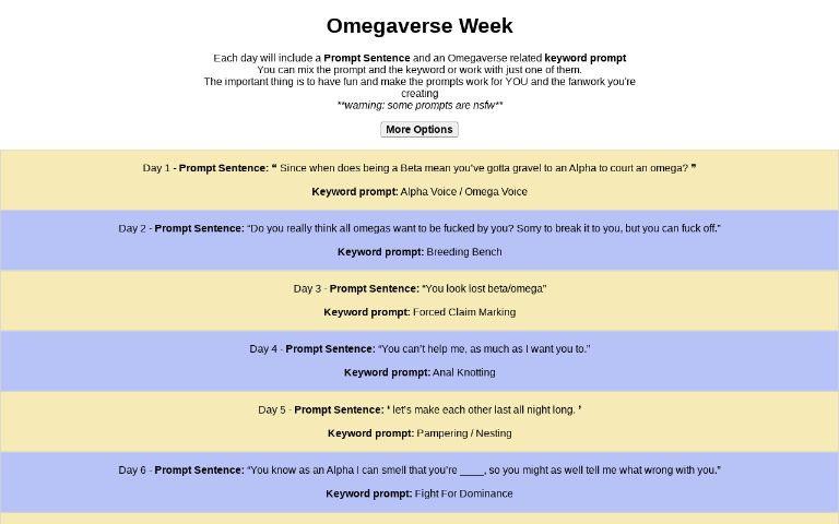 Omegaverse Week ― Perchance Generator