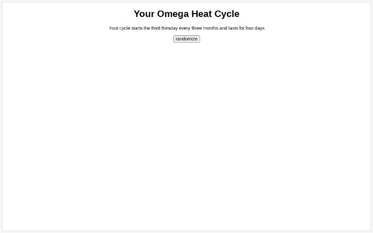 Your Omega Heat Cycle ― Perchance Generator