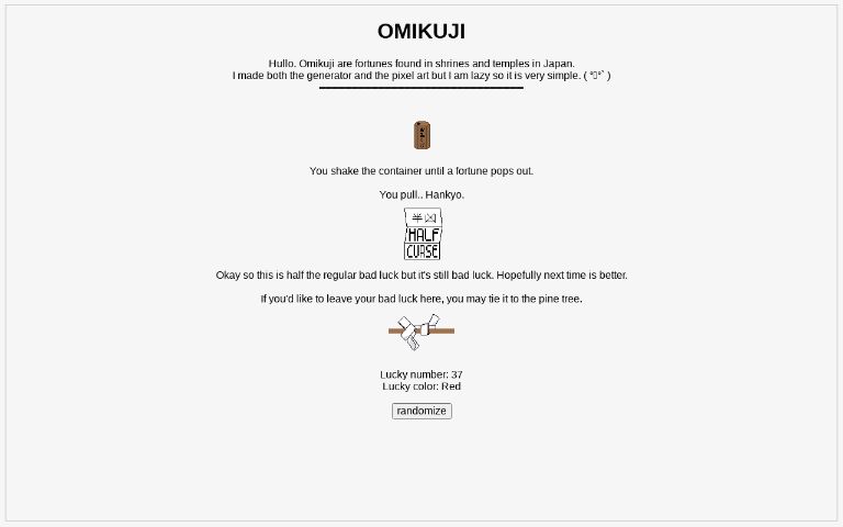 OMIKUJI ― Perchance Generator